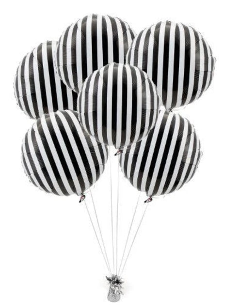 Mylar Black and White Striped Balloon – Confetë Balloons